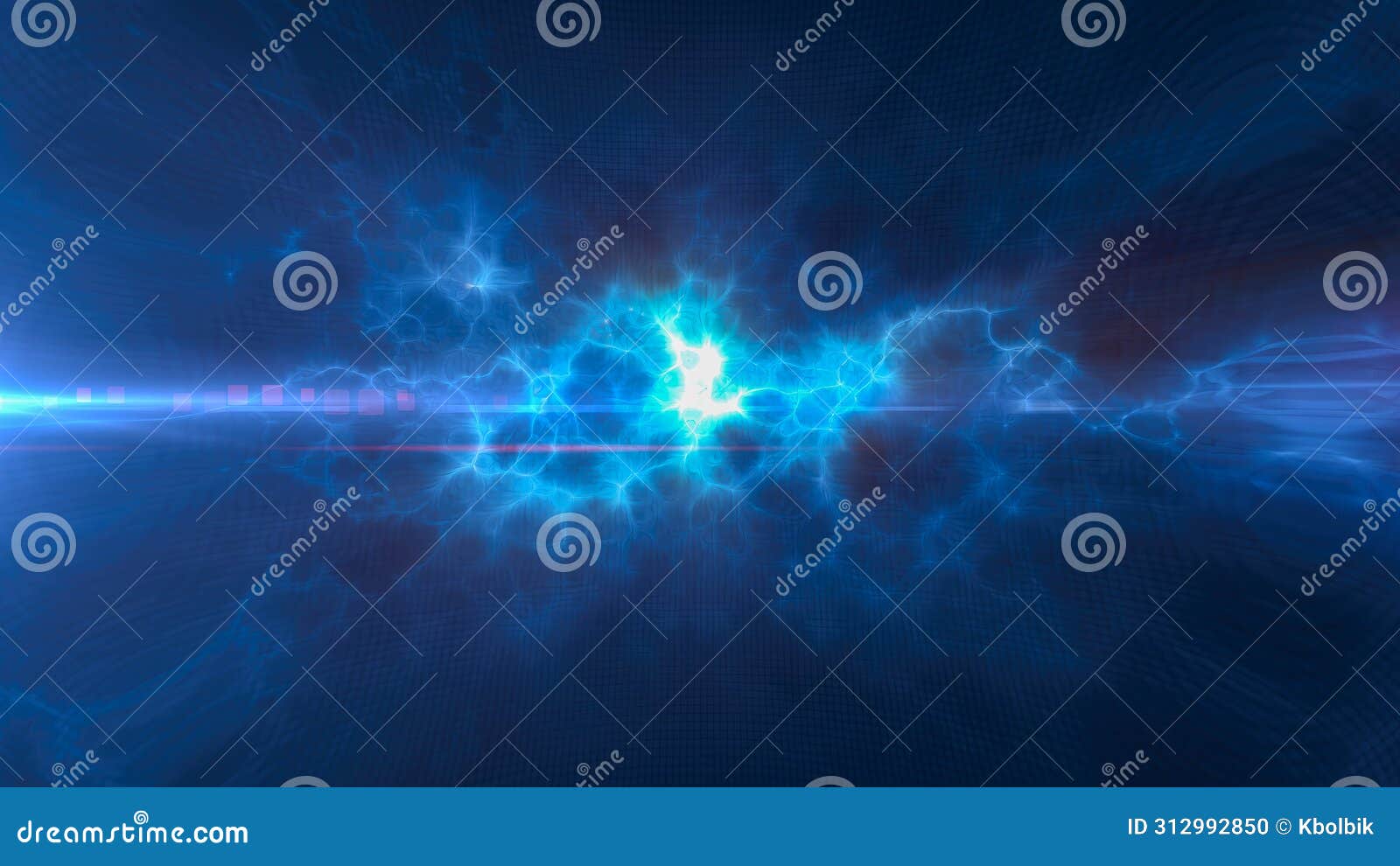 Blue Energy Glowing Magic Waves and Electric Lightning Charges High ...