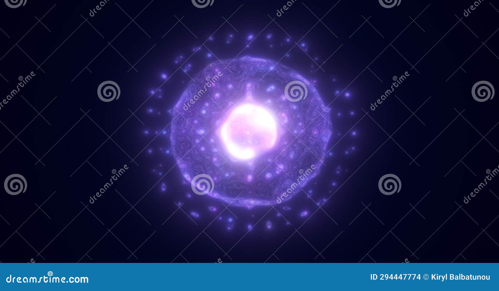 Blue Energy Glowing Sphere Futuristic Atom from Electric Magic ...