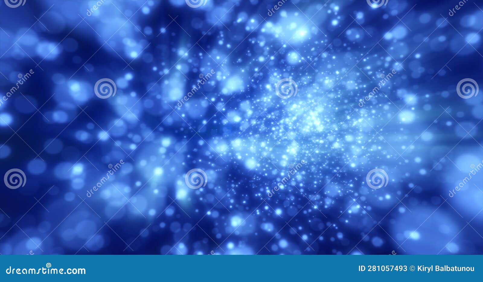 Blue Energy Particles Blurred Bokeh Glowing Bright Abstract Stock ...