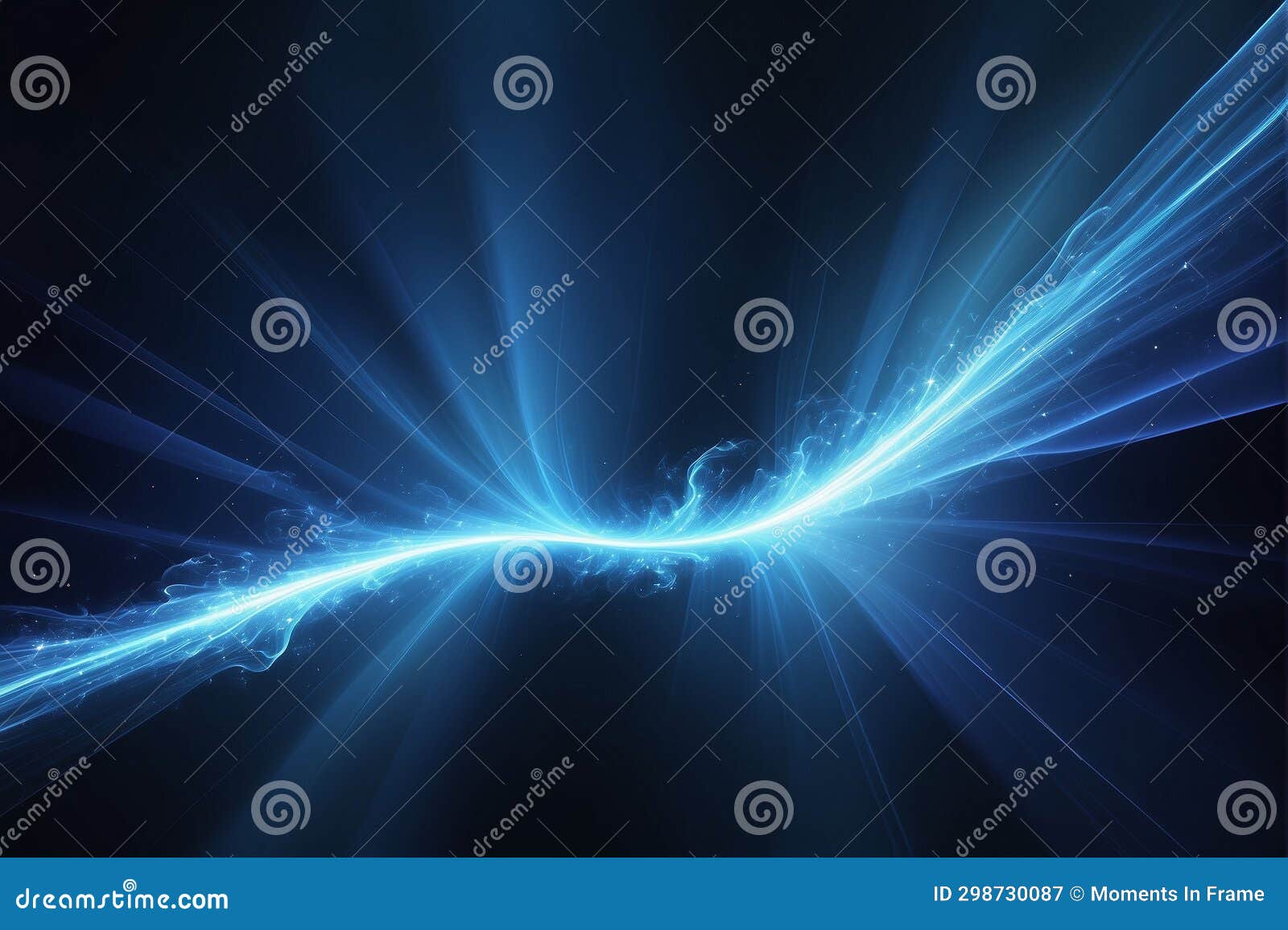 Blue Energy Rays on Dark Background, 3d Render Abstract Neon Blue Rays ...