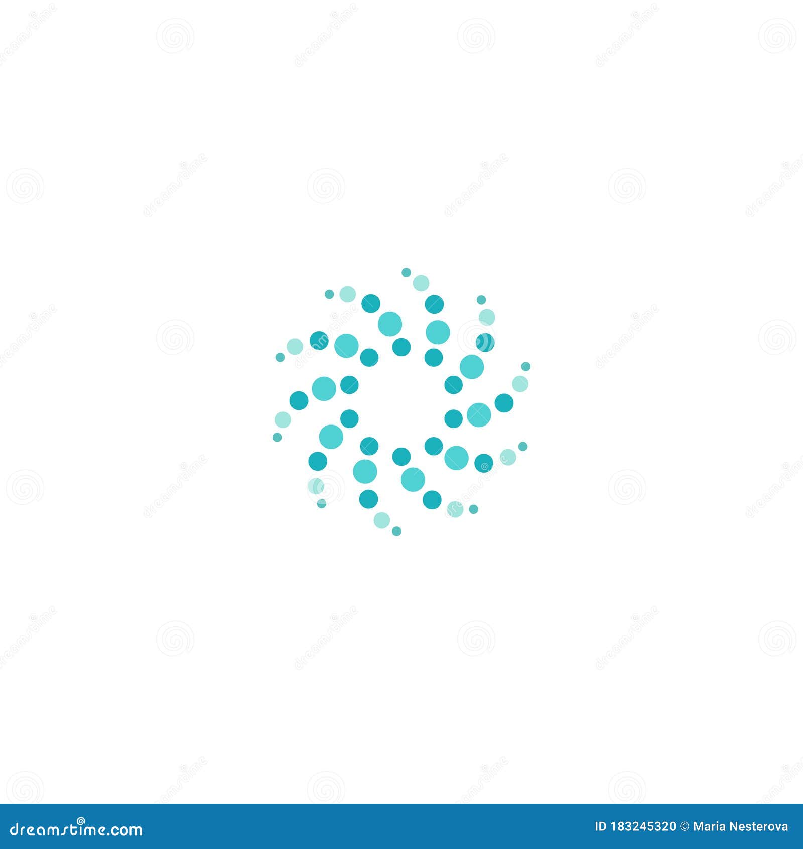 Blue Energy Round Logo Isolated on White. Circles and Dotes Abstract ...