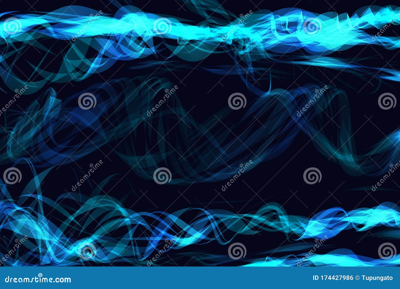 Blue energy waves stock illustration. Illustration of effect - 174427986