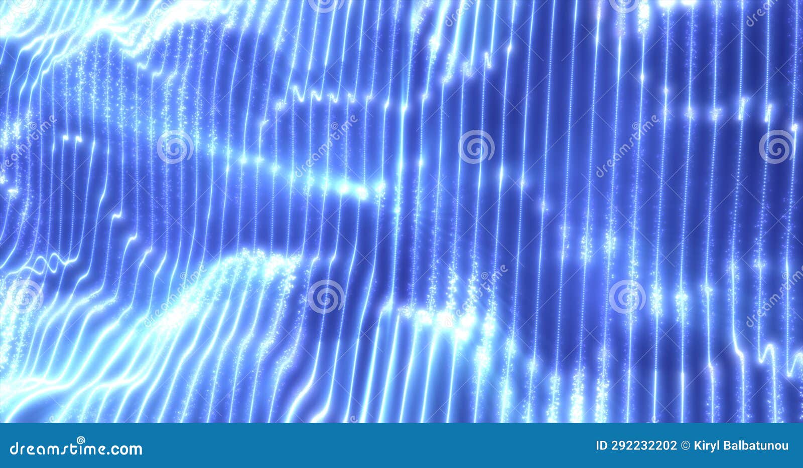 Blue Energy Waves from Particles Glowing Bright Magical Abstract Stock ...