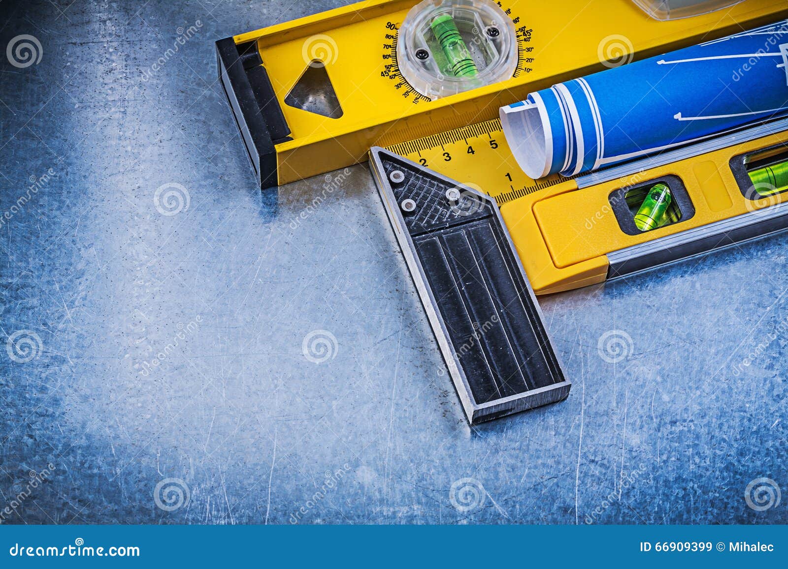 Blue Engineering Drawings Construction Levels Try Square on Meta Stock ...