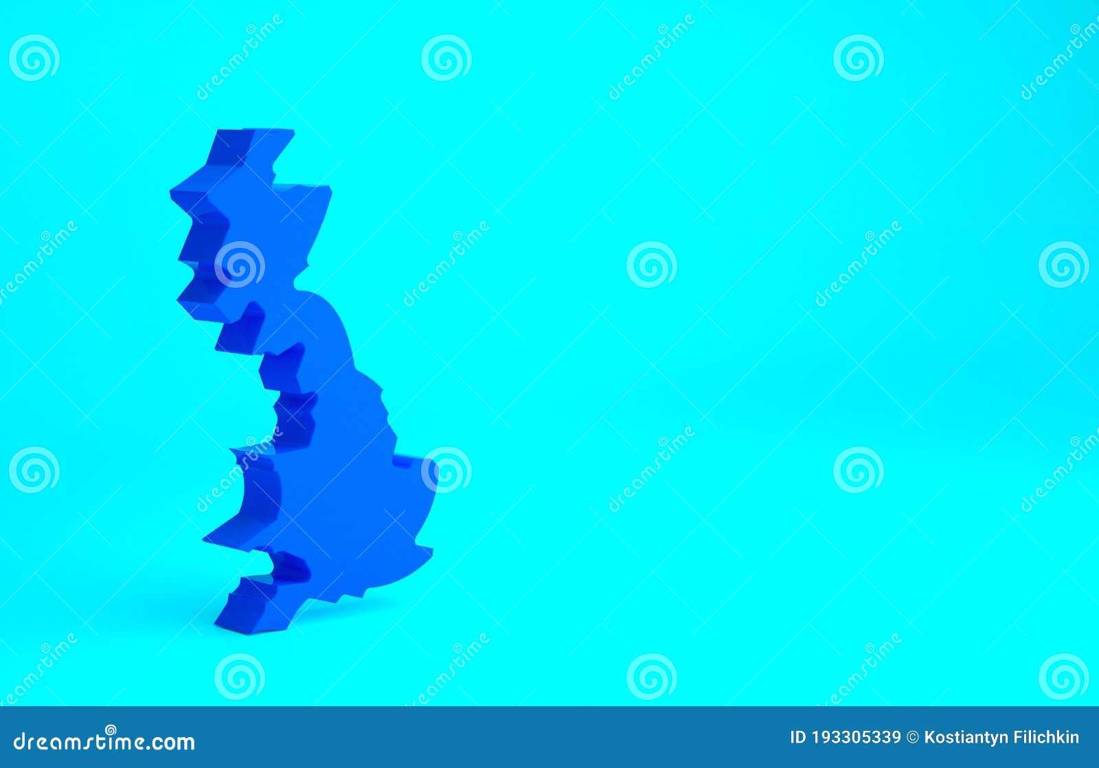 Blue England Map Icon Isolated on Blue Background. Minimalism Concept ...