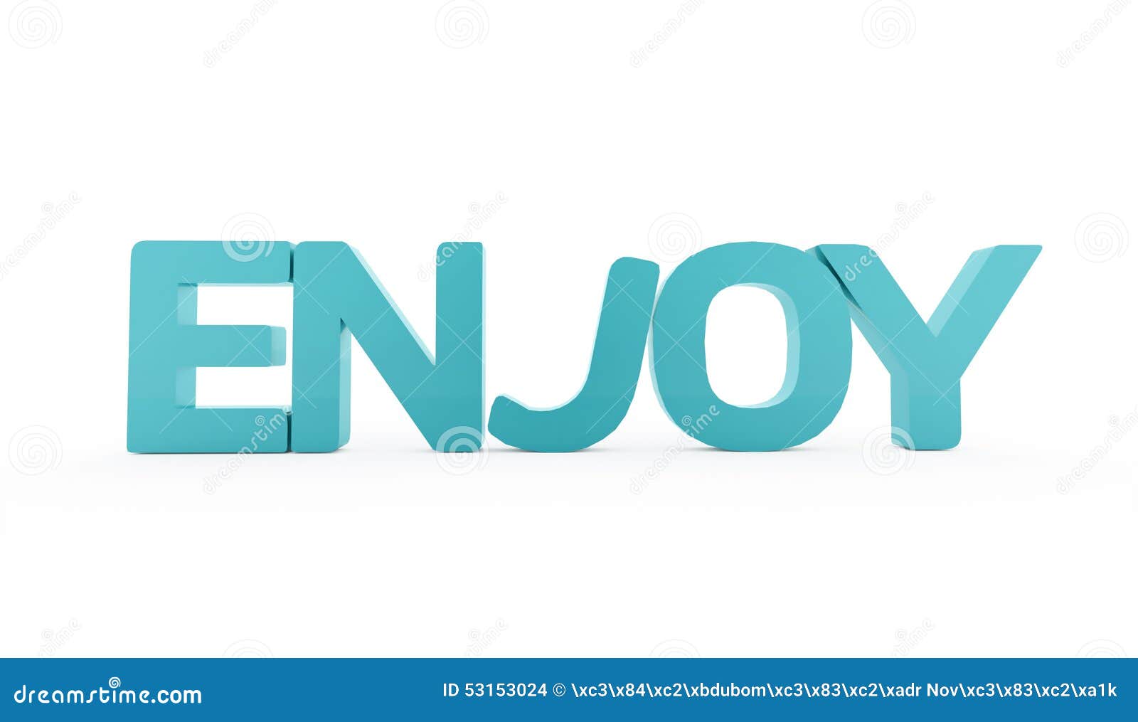 Blue Enjoy Text Isolated on White Stock Illustration - Illustration of ...