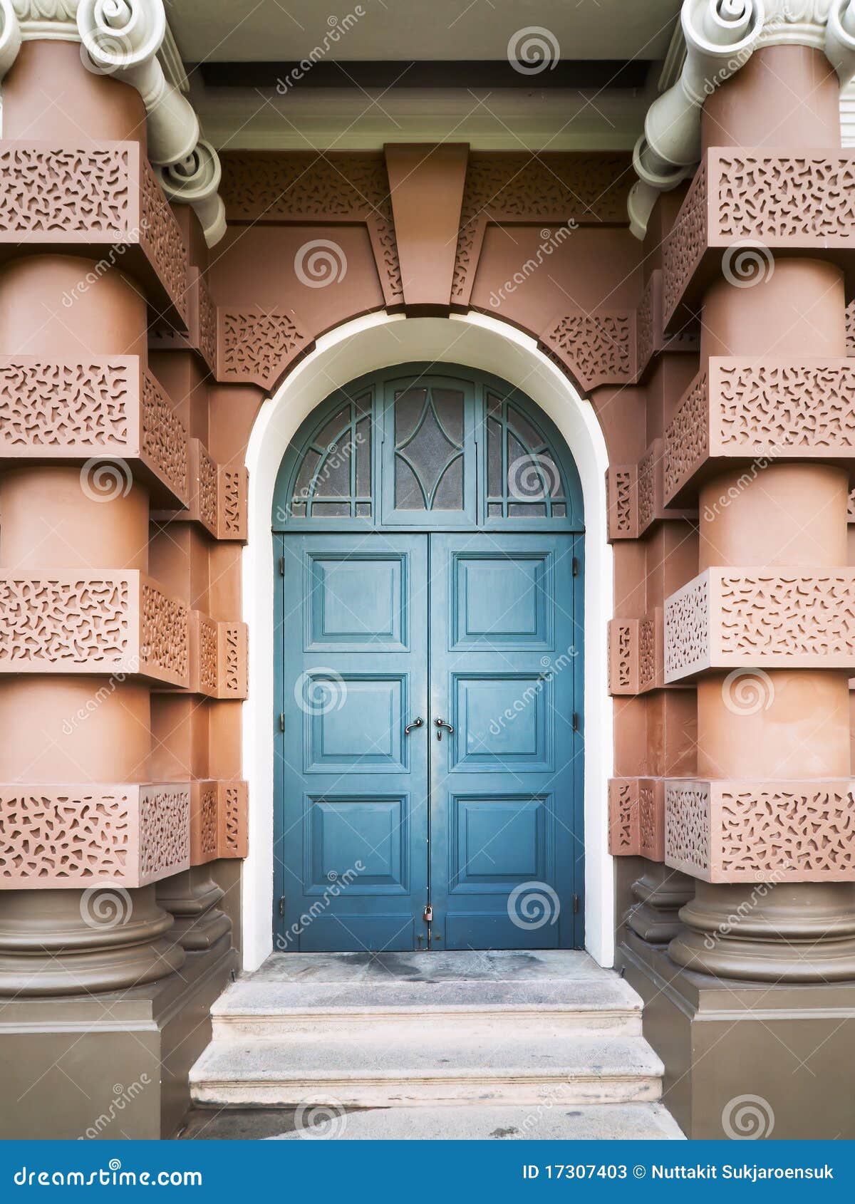 Blue entrance door stock image. Image of closed, luxury - 17307403