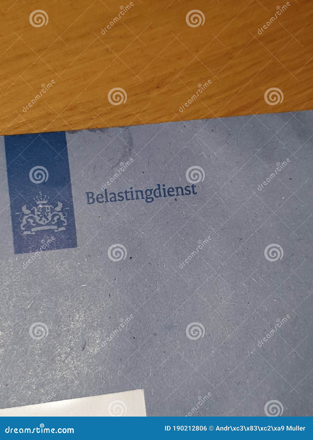 Blue Envelop with Payment Notes Sent by the Dutch Tax Authority Named ...