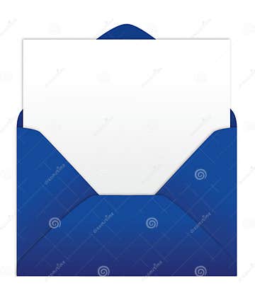 Blue Envelope with Blank Letter Stock Illustration - Illustration of ...