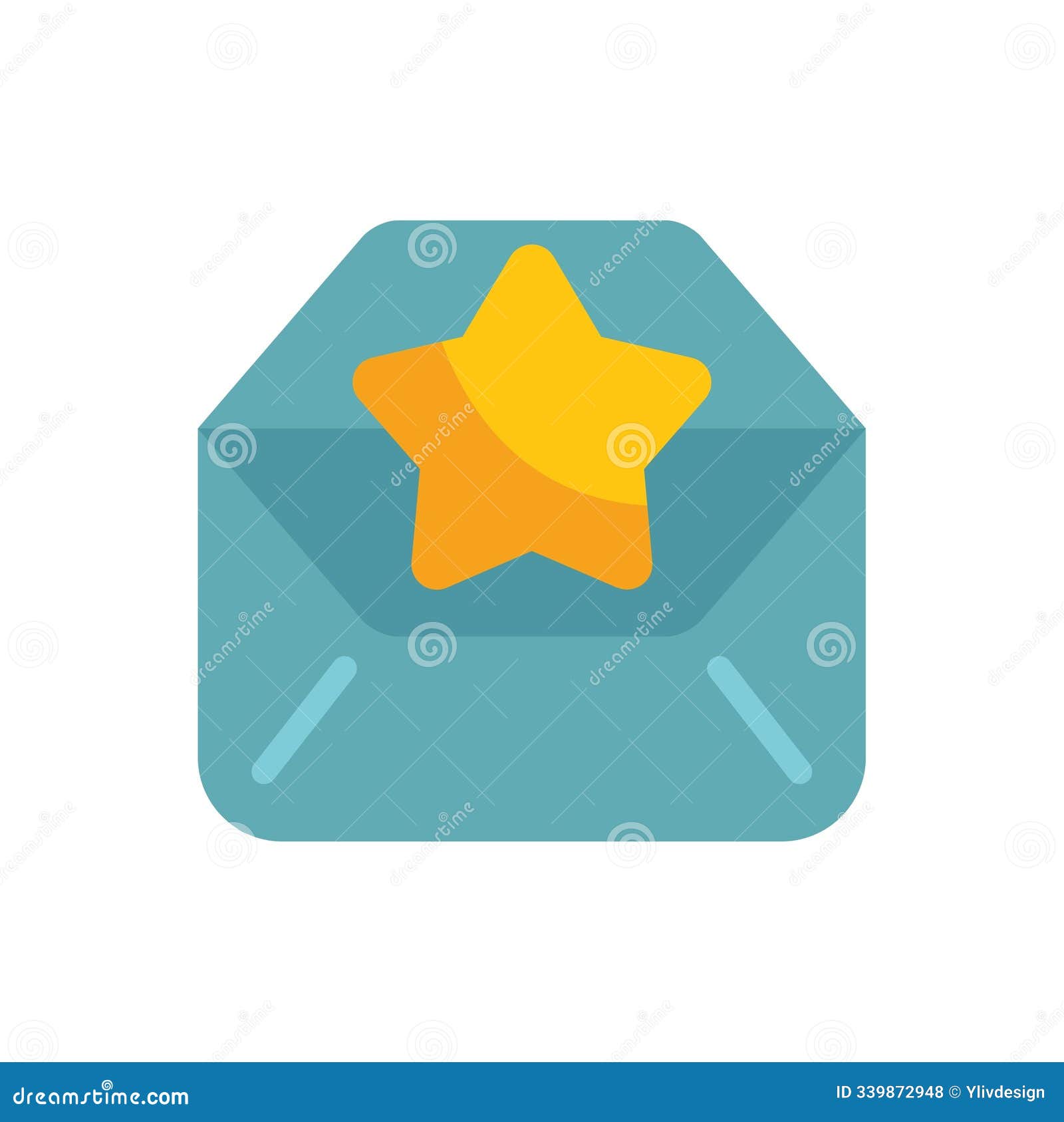 Blue Envelope Receiving Five Star Feedback Rating Stock Illustration ...