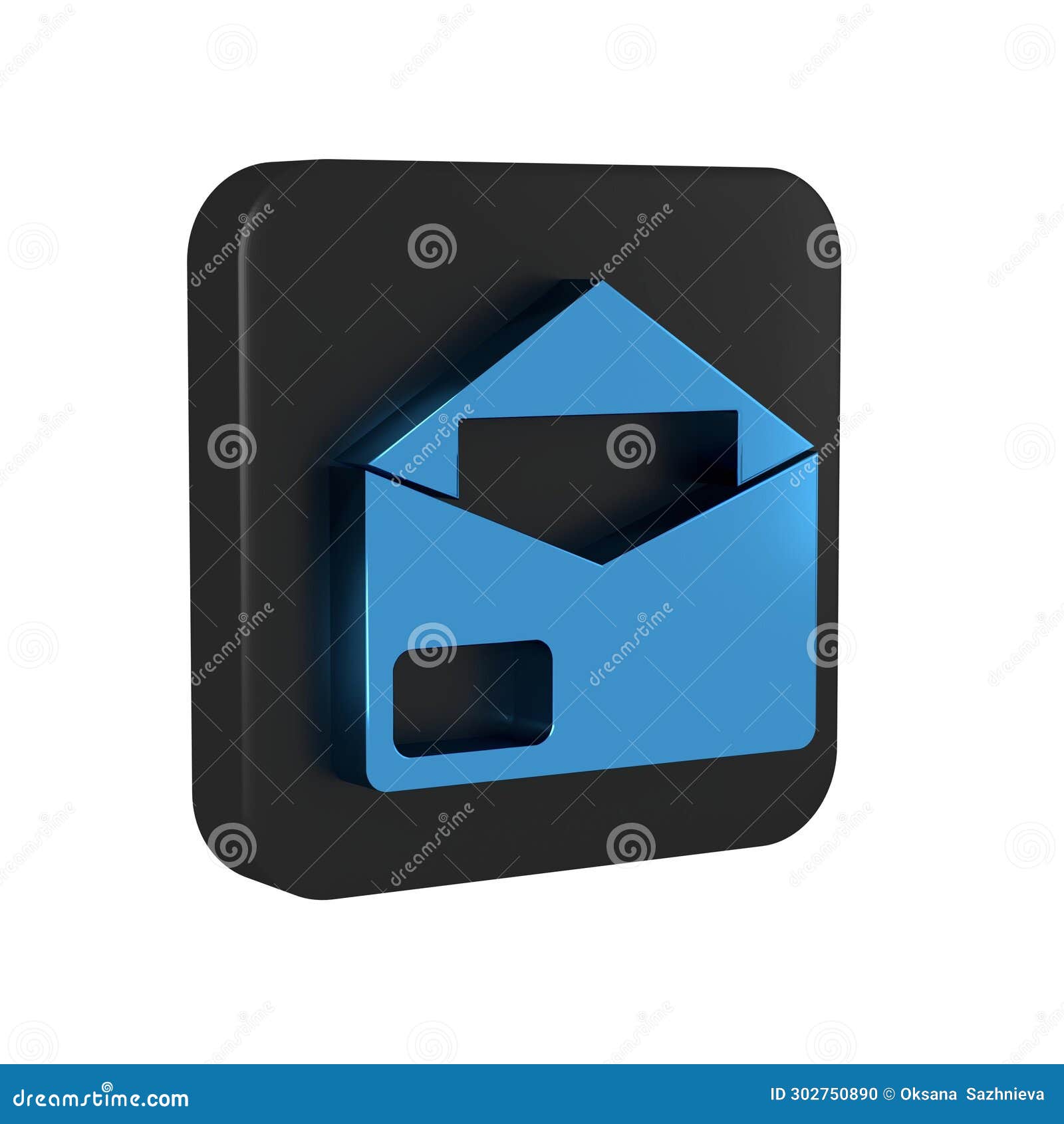 Blue Envelope Icon Isolated on Transparent Background. Email Message ...