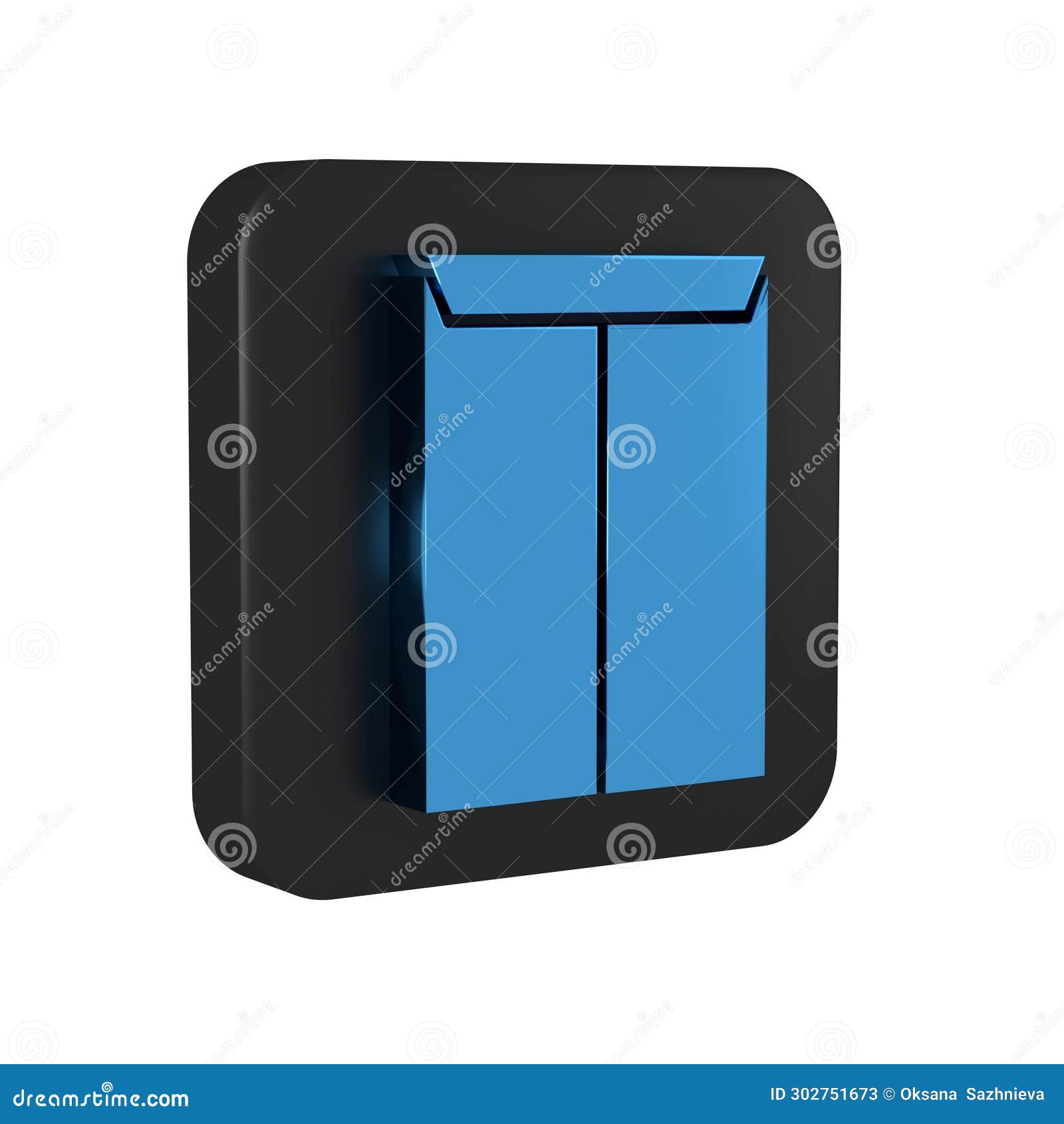 Blue Envelope Icon Isolated on Transparent Background. Email Message ...