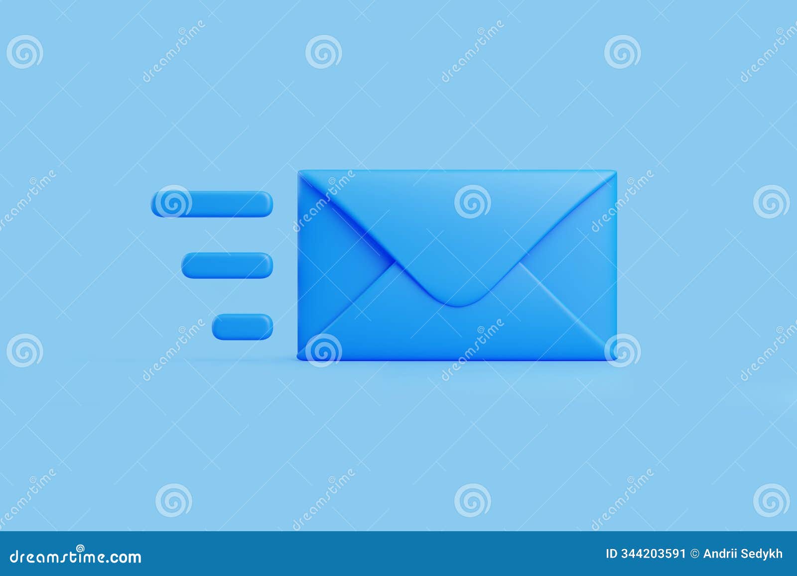Blue Envelope Icon Isolated On Blue Background. Email Message Letter ...
