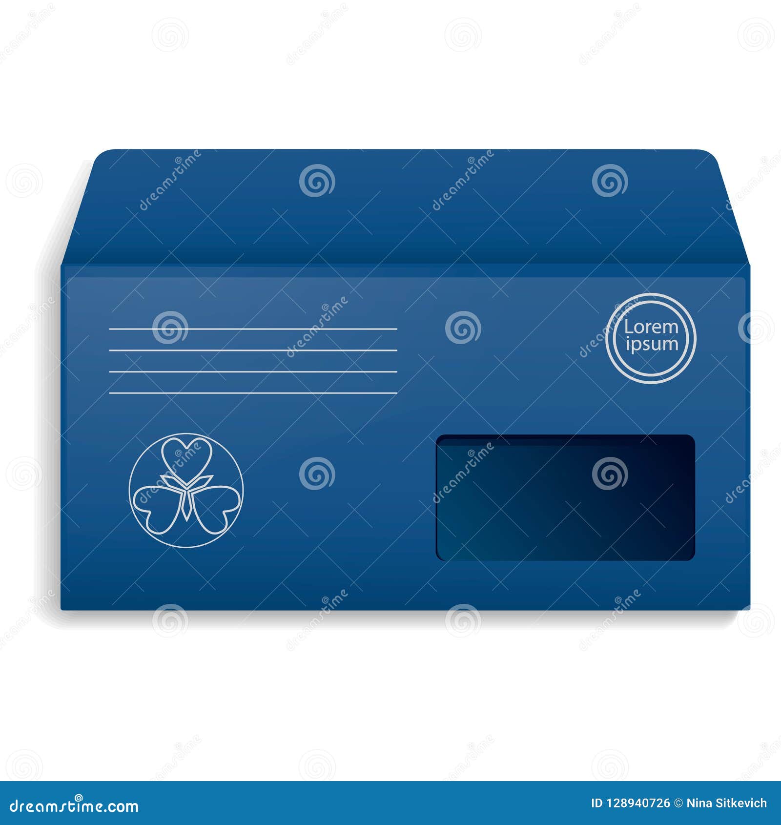 Blue Envelope Icon, Realistic Style Stock Vector - Illustration of ...