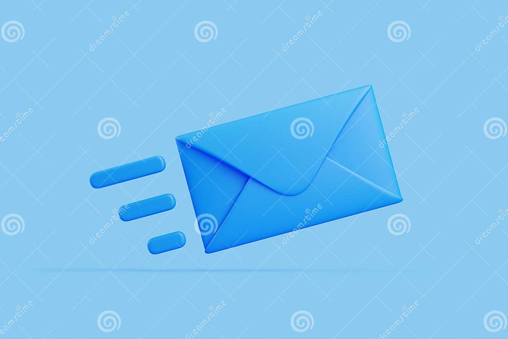 Blue Envelope Icon Representing Fast Email Delivery Stock Illustration ...