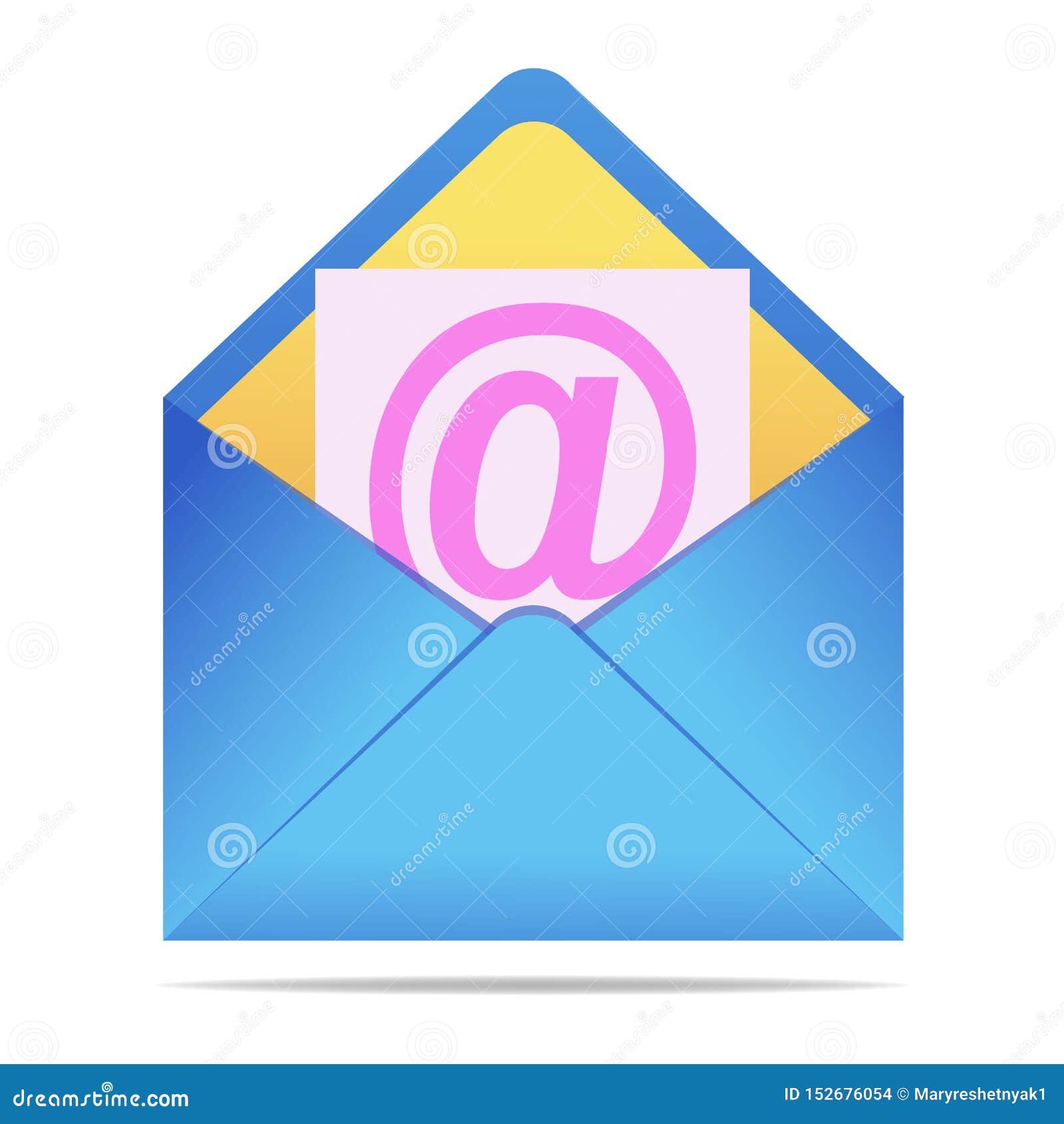 Blue Envelope On Isolated Background. Vector Envelope In Realistic ...