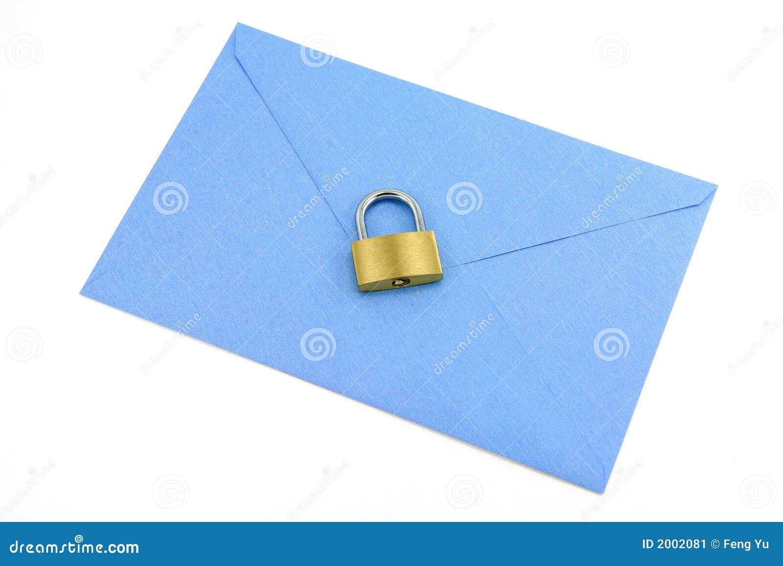 Blue envelope and lock stock image. Image of correspondence - 2002081
