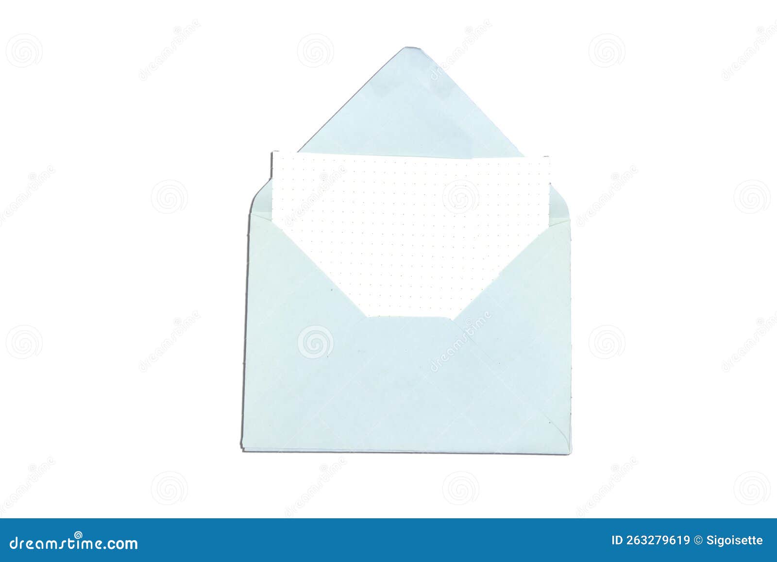 Blue Envelope Mock-up, Blank Card Template Isolated on White Stock ...