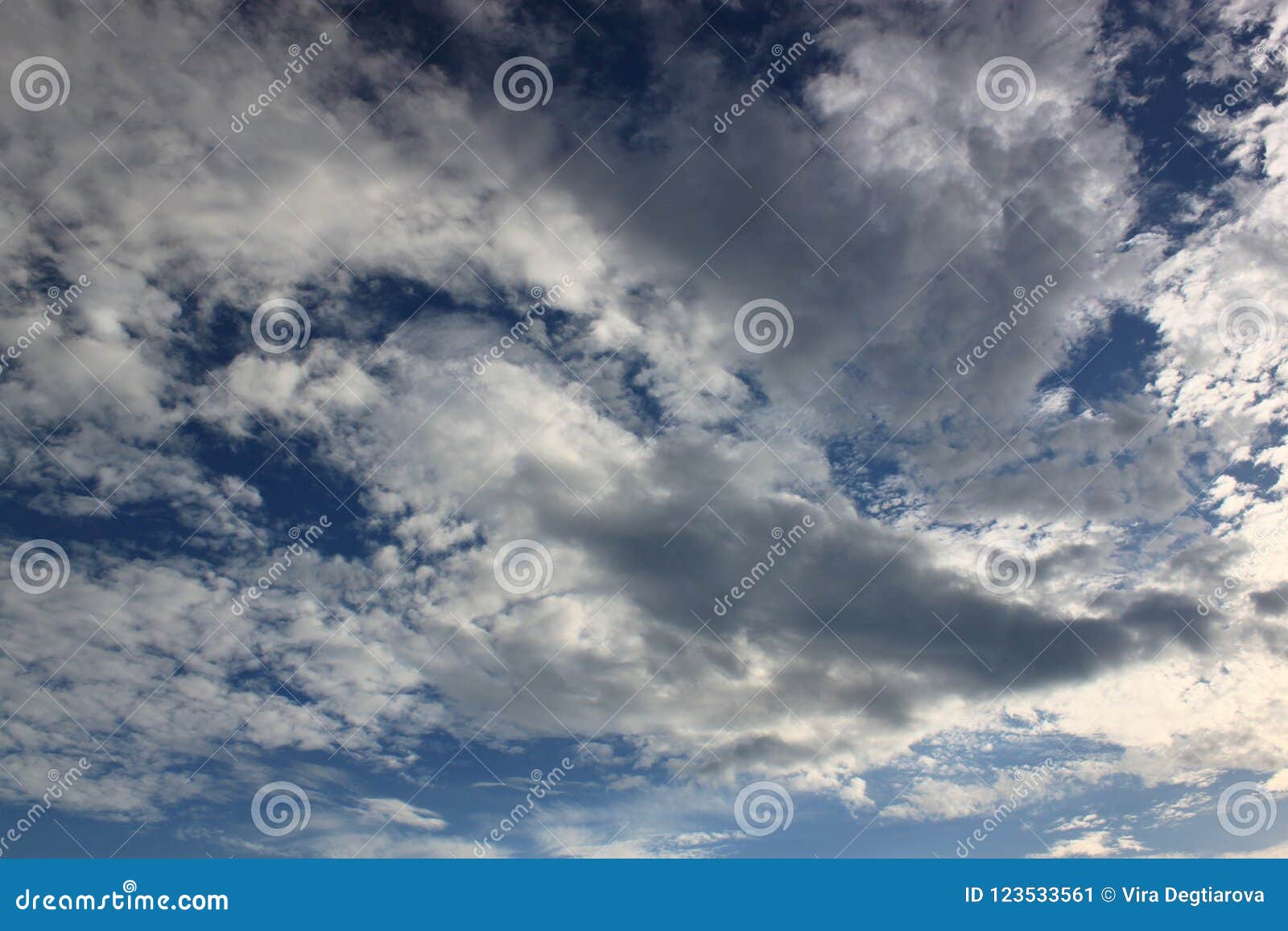 Blue Epic Sky in Perspective with Bright White Clouds Stock Image ...