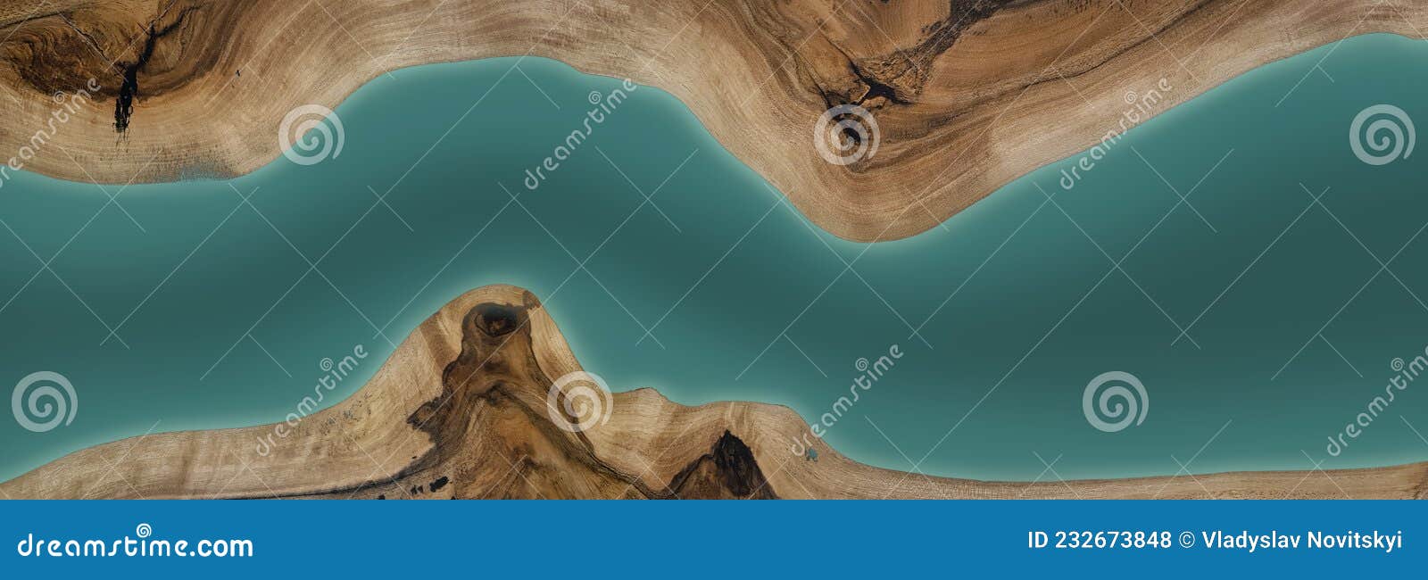 Blue Epoxy Resin Panel with Walnut Texture for Design, Source Stock ...