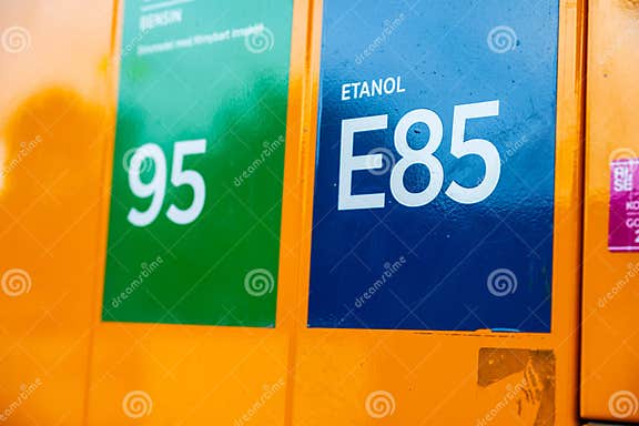 Blue Ethanol E85 Sign on a Gas Pump.. Editorial Stock Photo - Image of ...