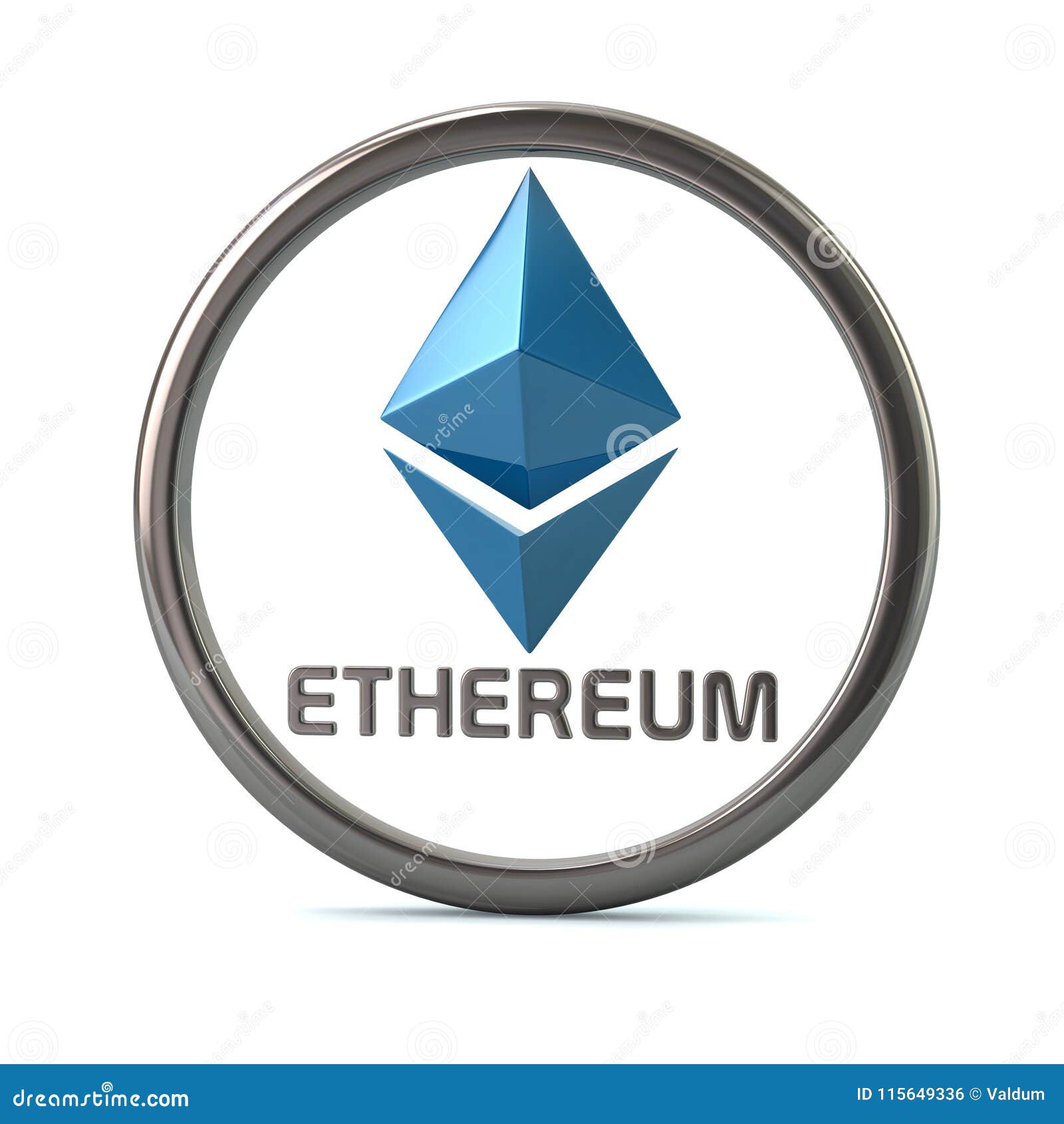 Blue Ethereum Virtual Cripto Currency Icon Stock Illustration ...