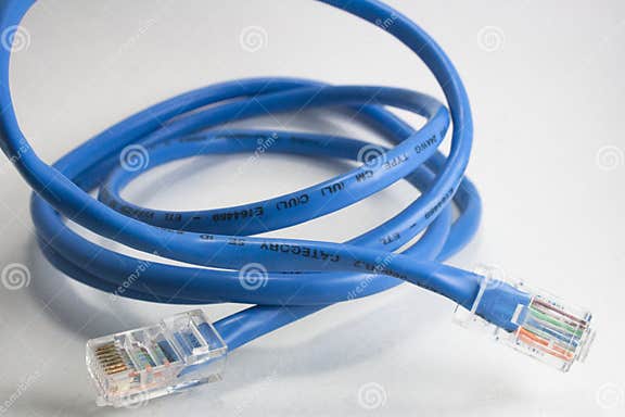 Blue Ethernet Cable stock photo. Image of internet, cables - 17595586