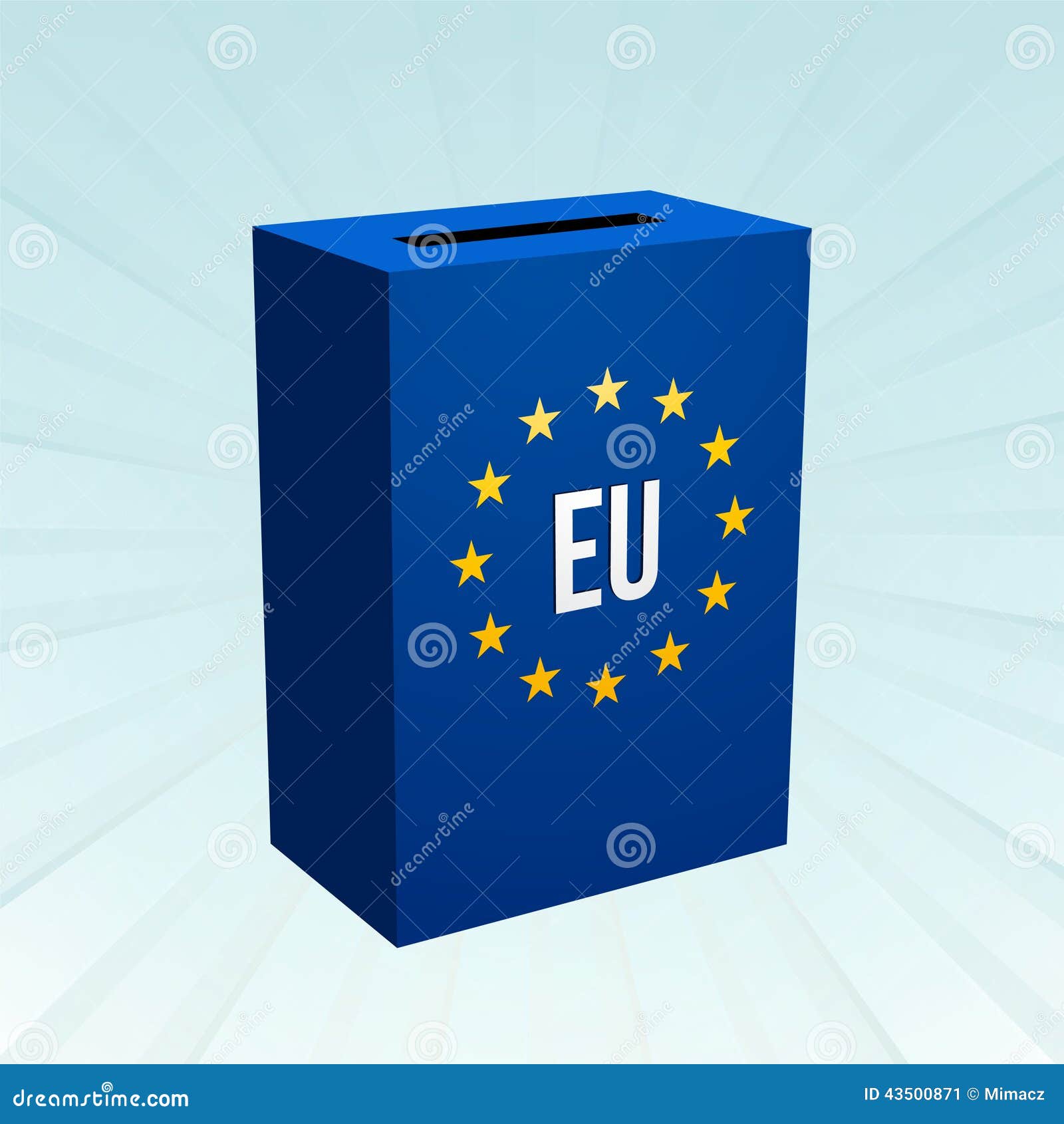 Blue EU box stock vector. Illustration of icon, polling - 43500871