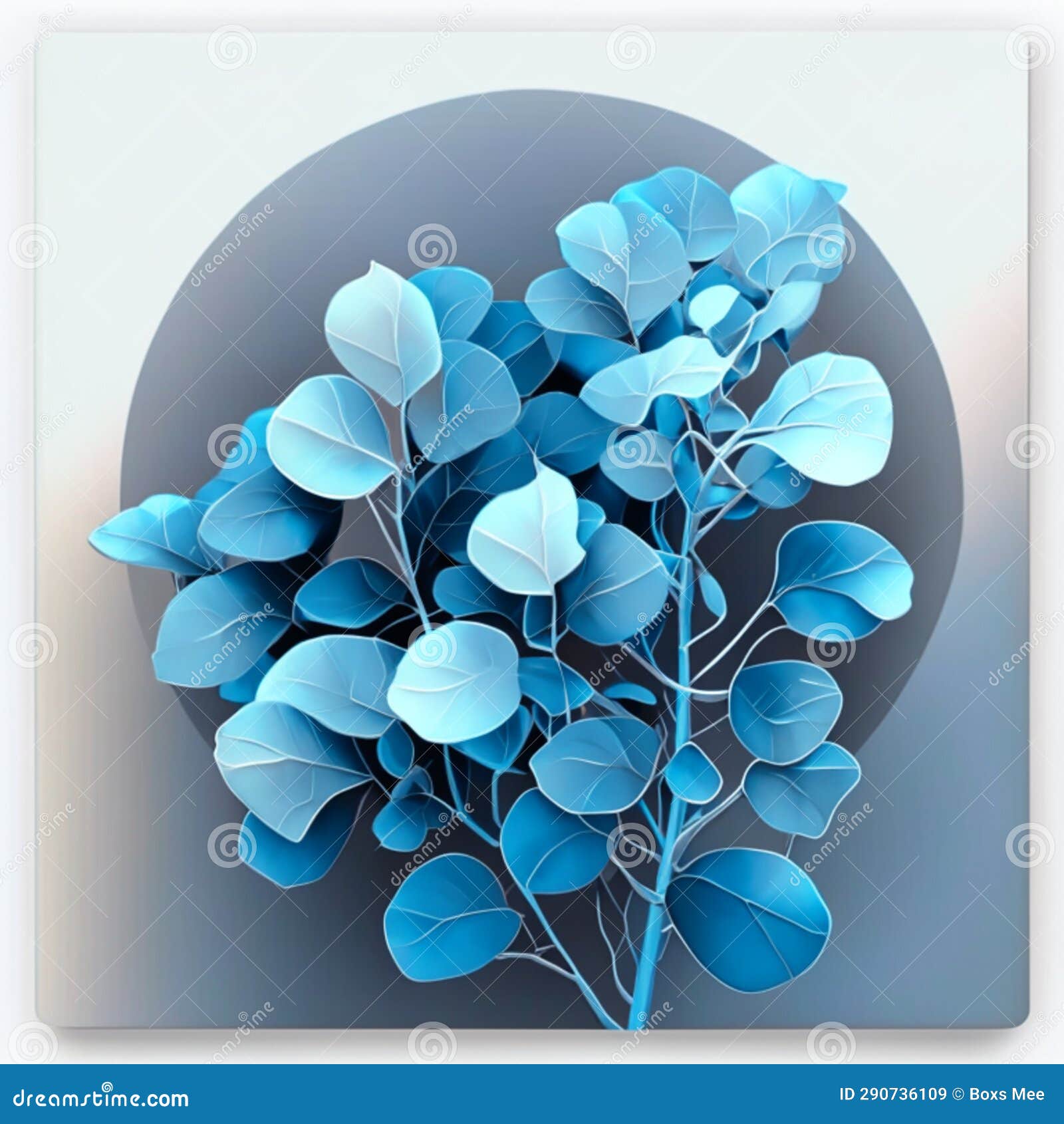 Blue Eucalyptus Leaves on a White Background. Vector Illustration Stock ...