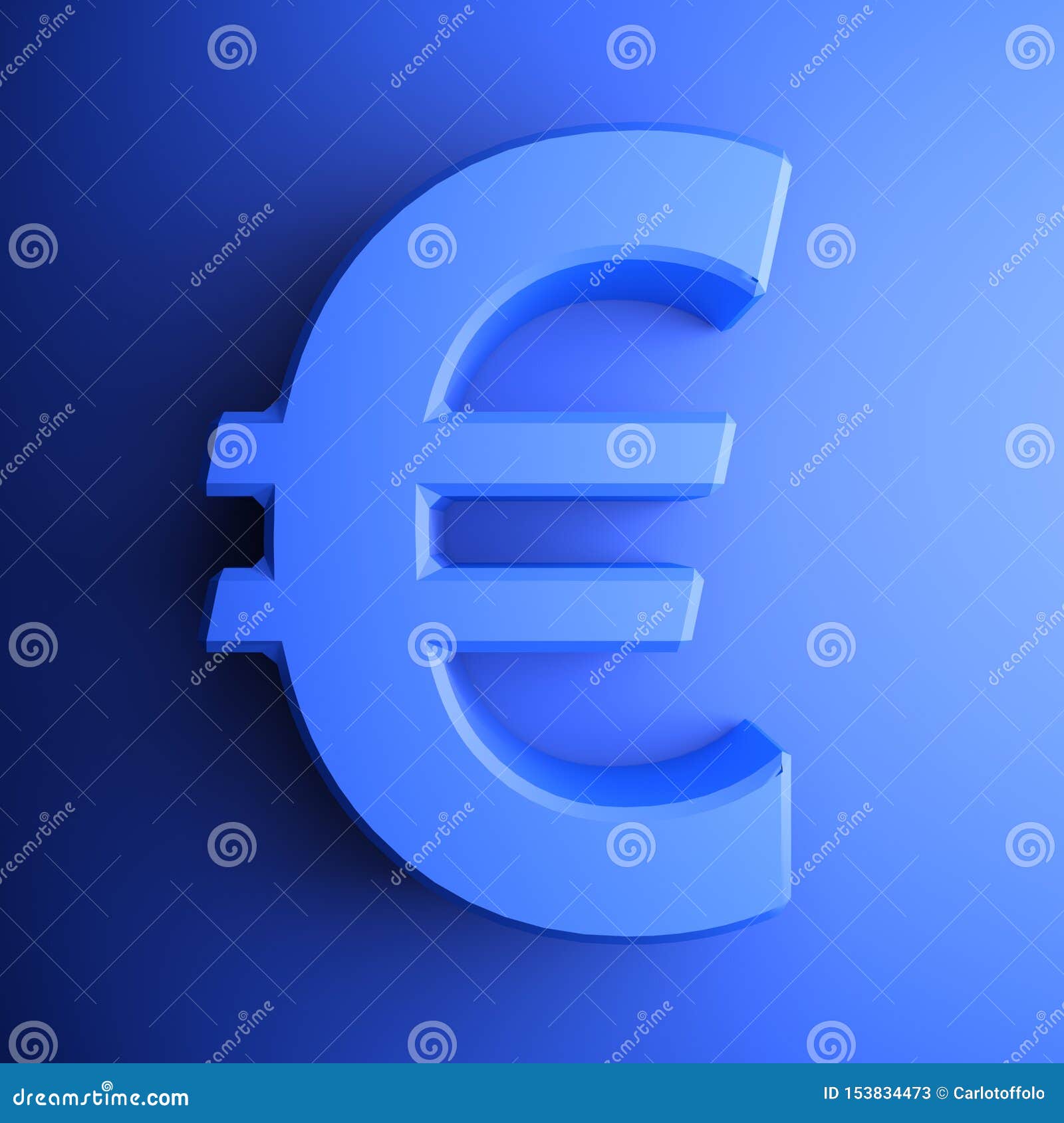 Blue Euro Symbol Square Icon - 3D Rendering Illustration Stock ...