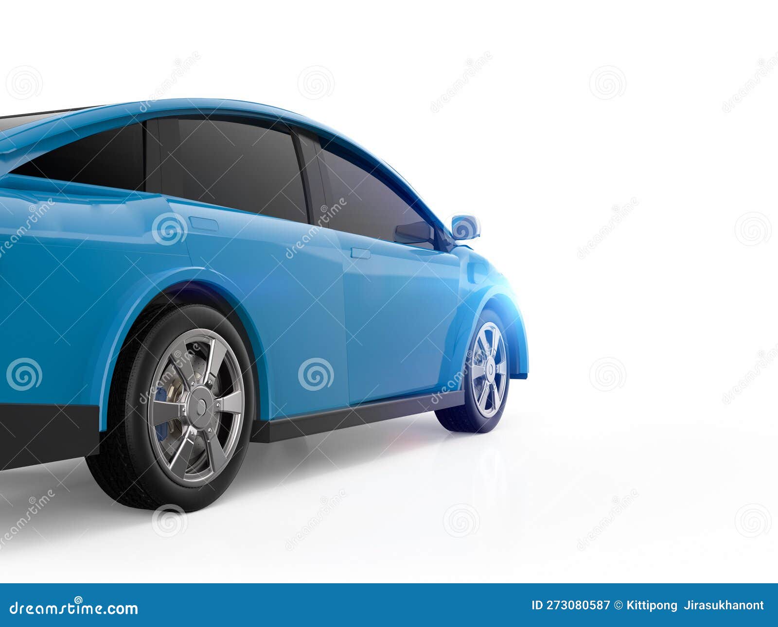 Blue Ev Car or Electric Vehicle on White Background Stock Illustration ...