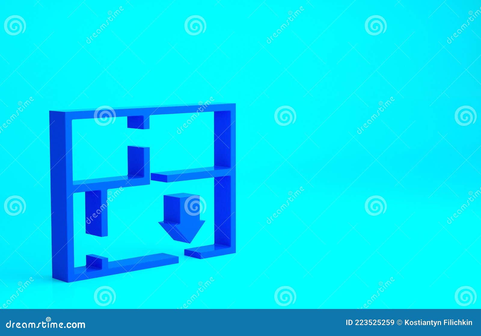 Blue Evacuation Plan Icon Isolated on Blue Background. Fire Escape Plan ...
