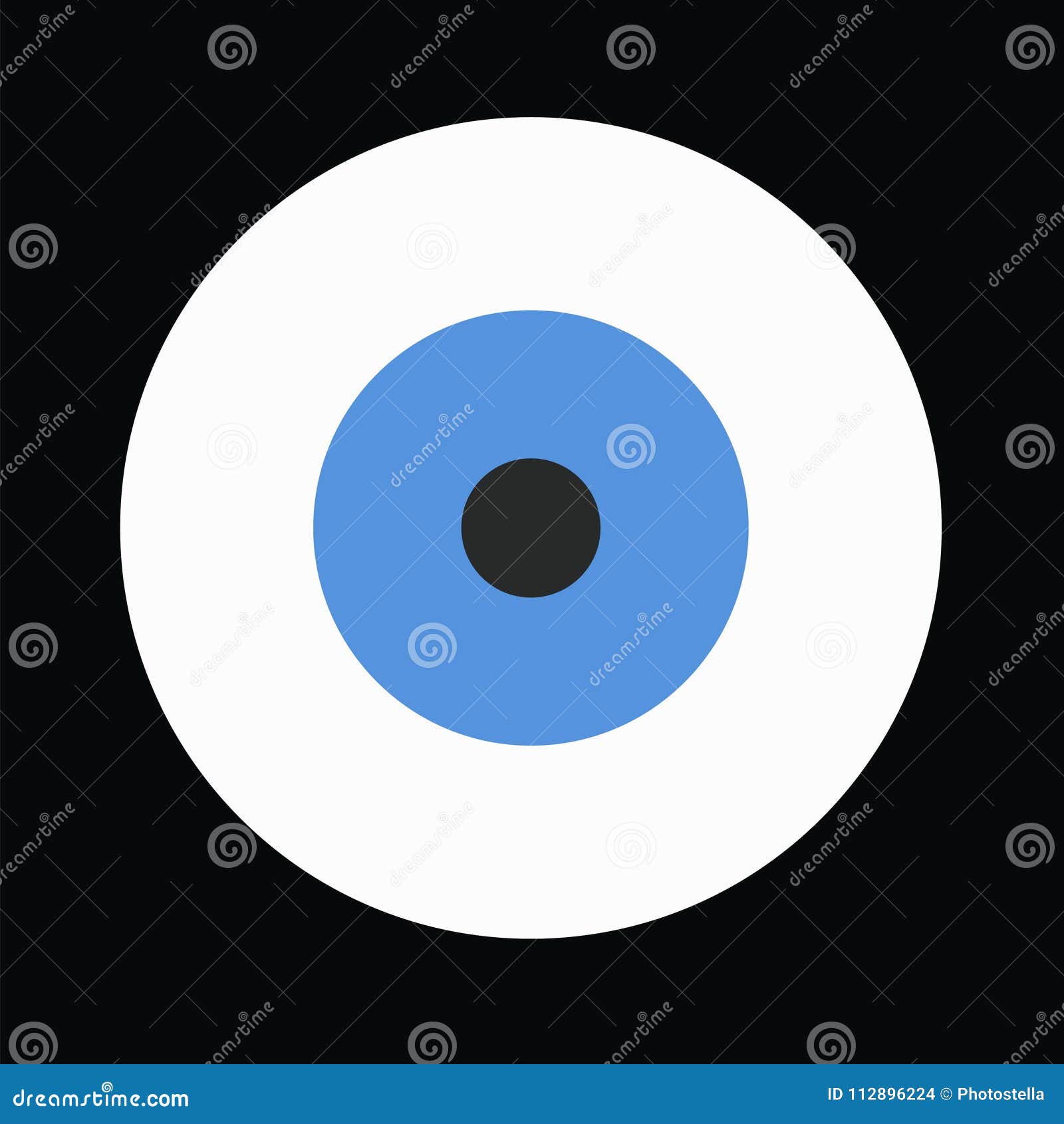 Blue Evil Eye Vector on Black Background Stock Vector - Illustration of ...