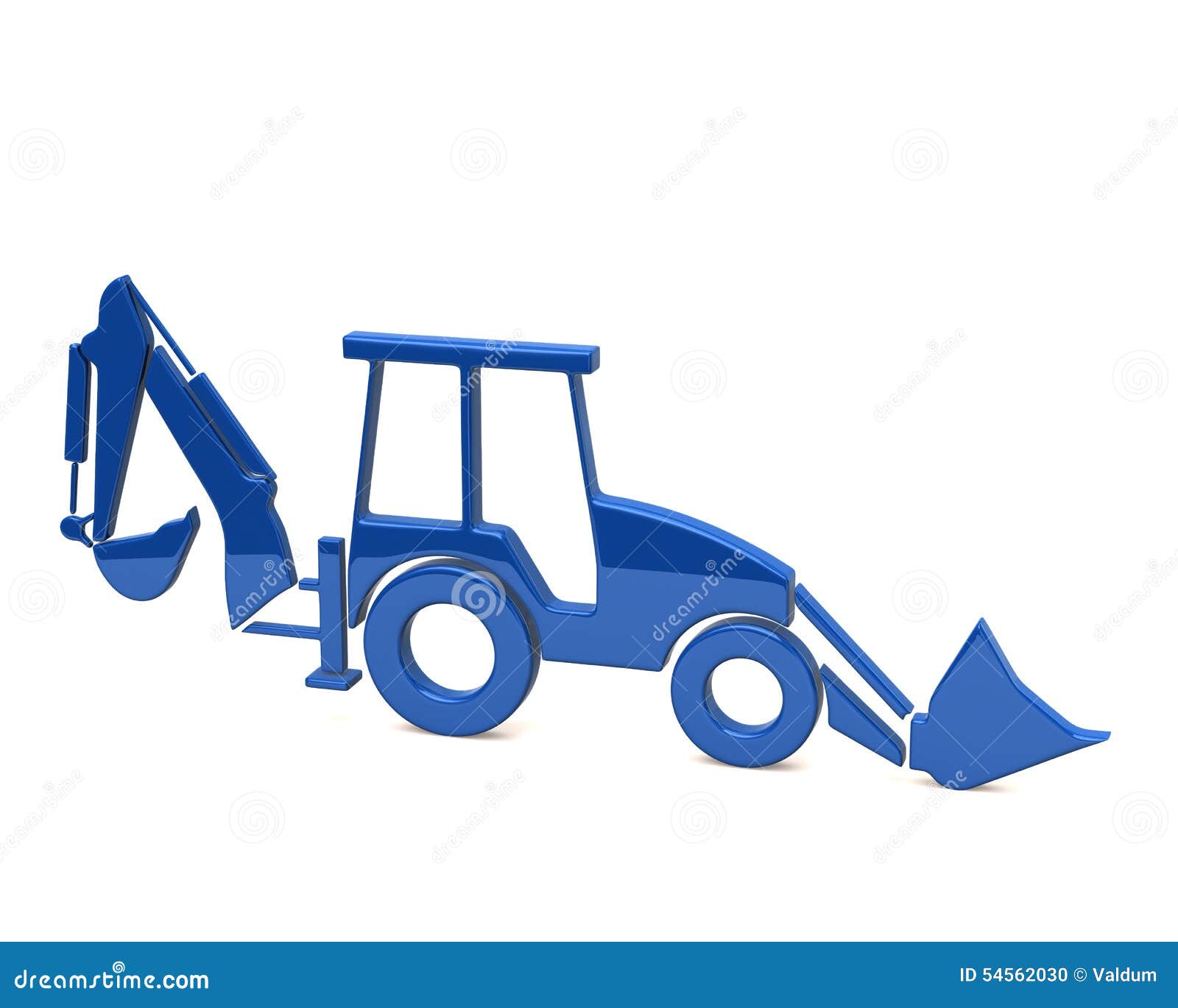 Blue excavator stock illustration. Illustration of excavation - 54562030