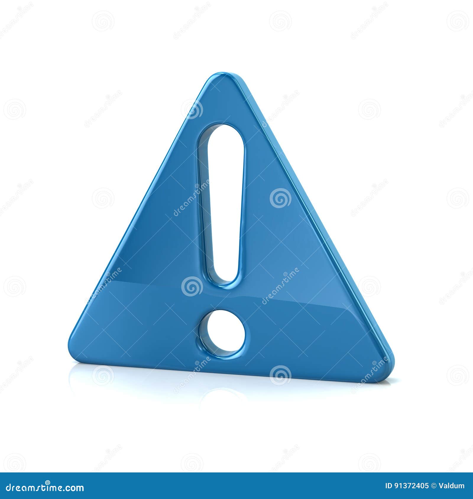 Blue Exclamation Danger Sign Stock Illustration - Illustration of alert ...