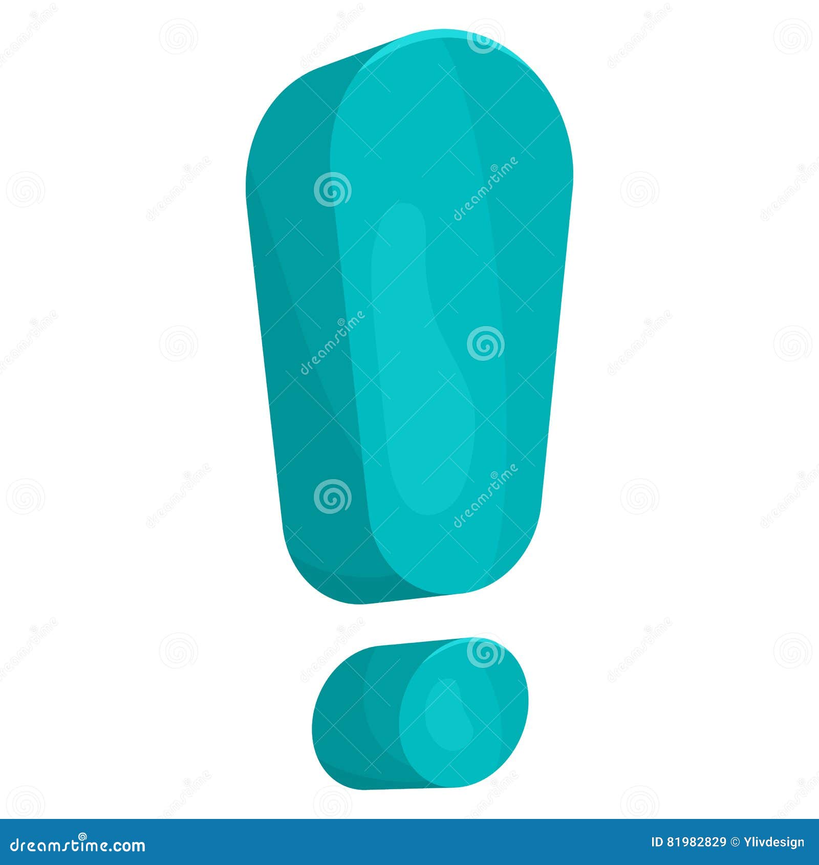 Blue Exclamation Mark Icon, Cartoon Style Stock Vector - Illustration ...
