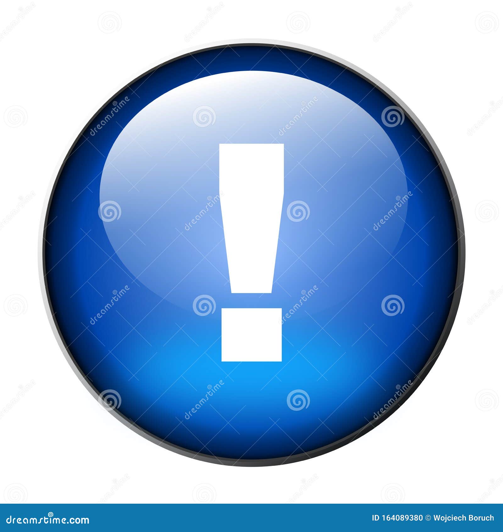 Blue exclamation mark stock photo. Image of blue, warning - 164089380