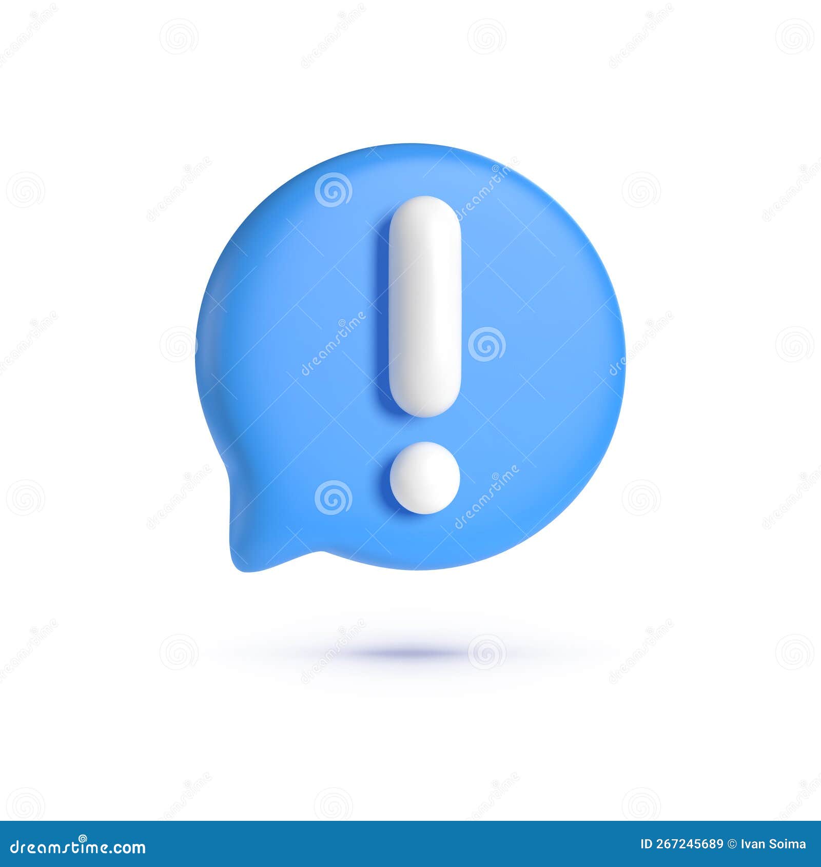 Blue Exclamation Mark Symbol. Attention Sign 3d. 3d Realistic Design ...