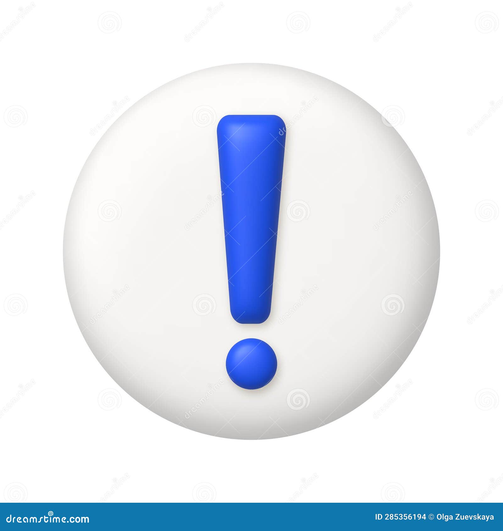 Blue Exclamation Mark Symbol on a White Button. Attention or Caution ...