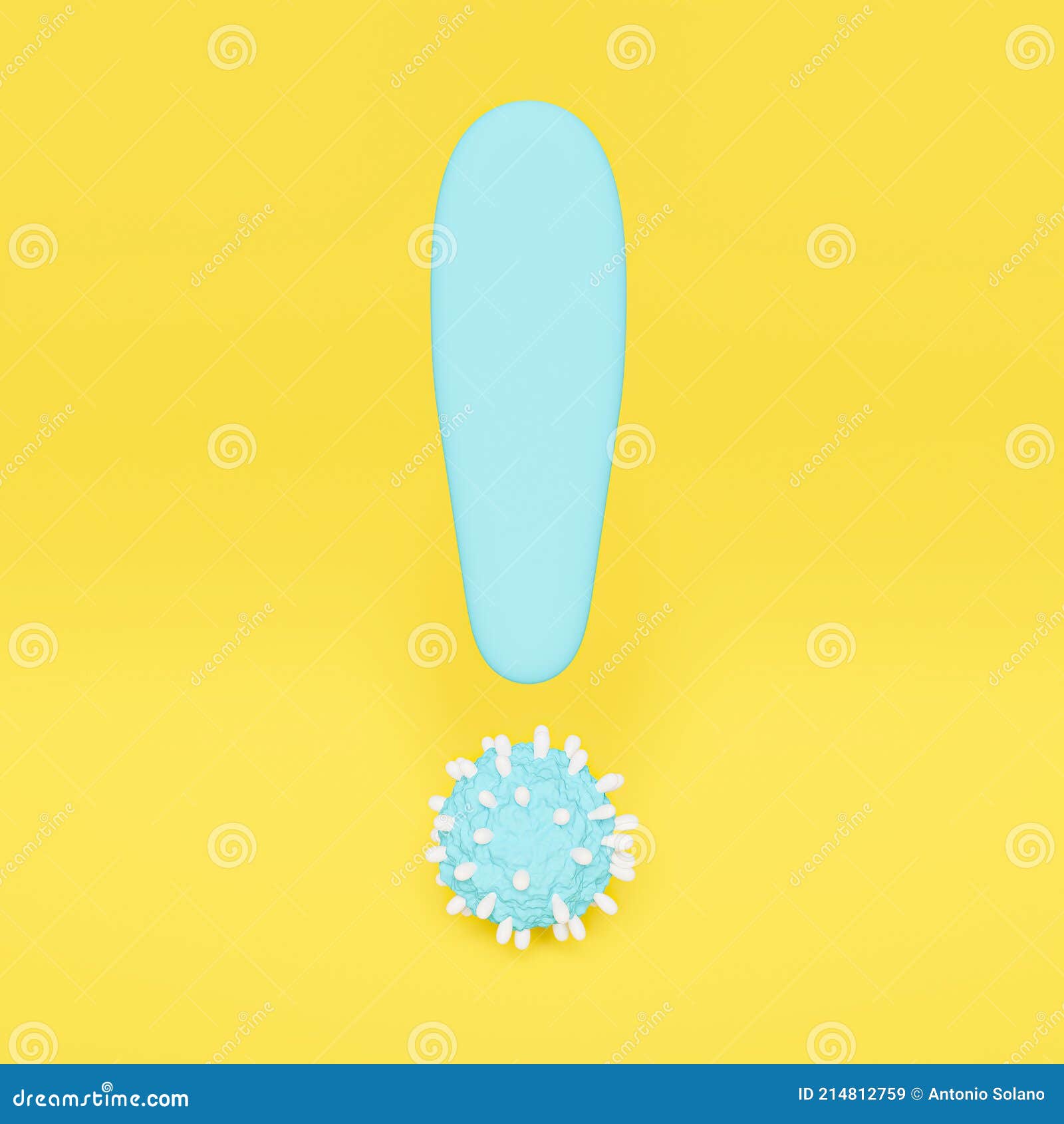 Exclamation Mark with Virus-shaped Dot Stock Illustration ...