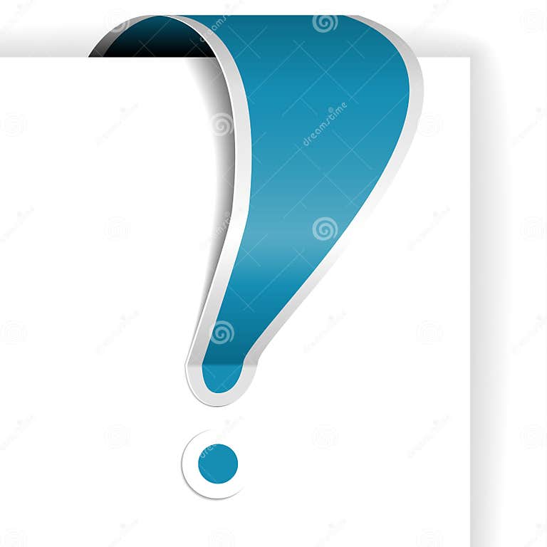 Blue Exclamation Mark with White Border Stock Vector - Illustration of ...