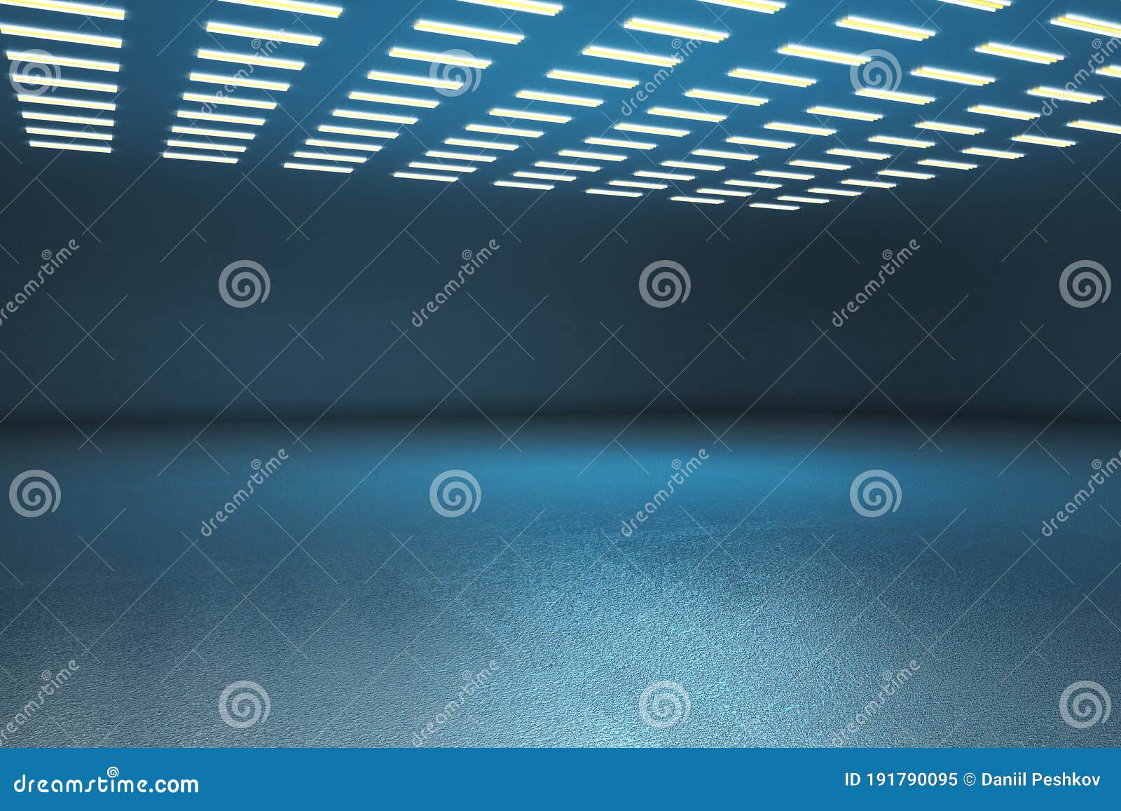 Blue Exhibition Hall Interior Stock Illustration - Illustration of ...