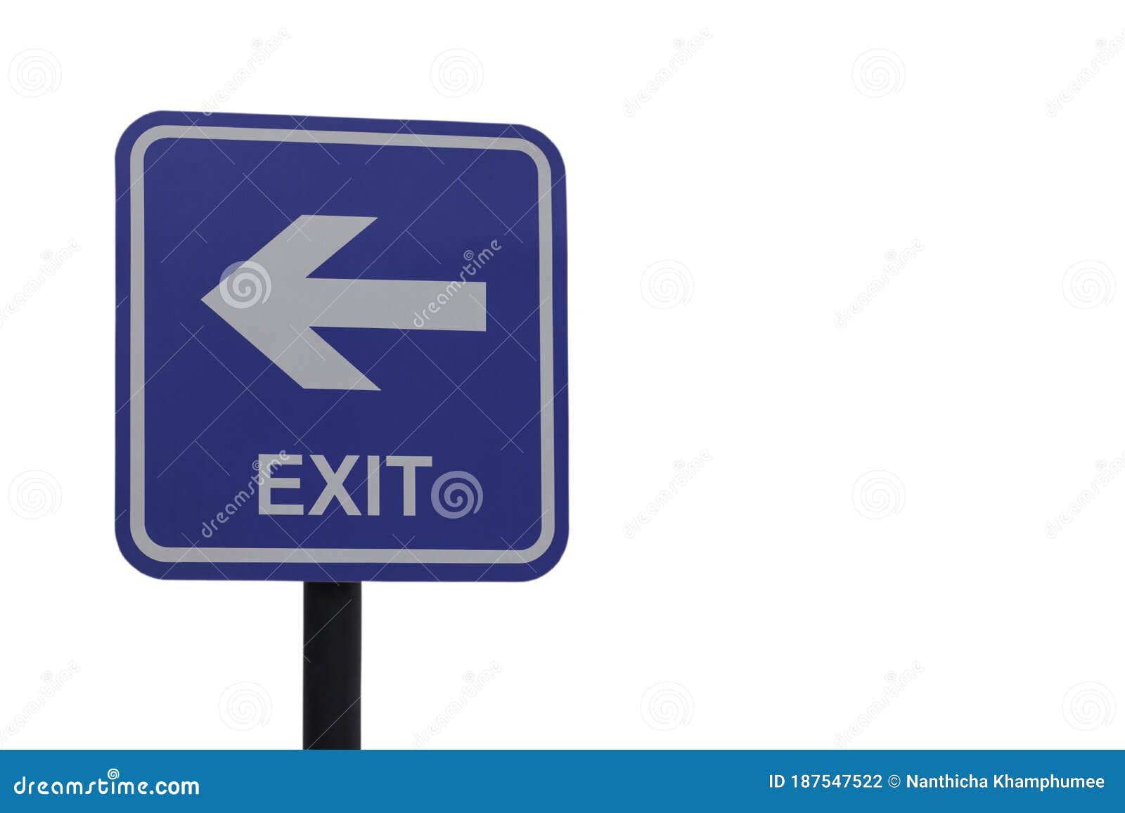 Blue Exit Sign, Metal Exit Sign, Parking Exit in Condo. Symbol. Copy ...