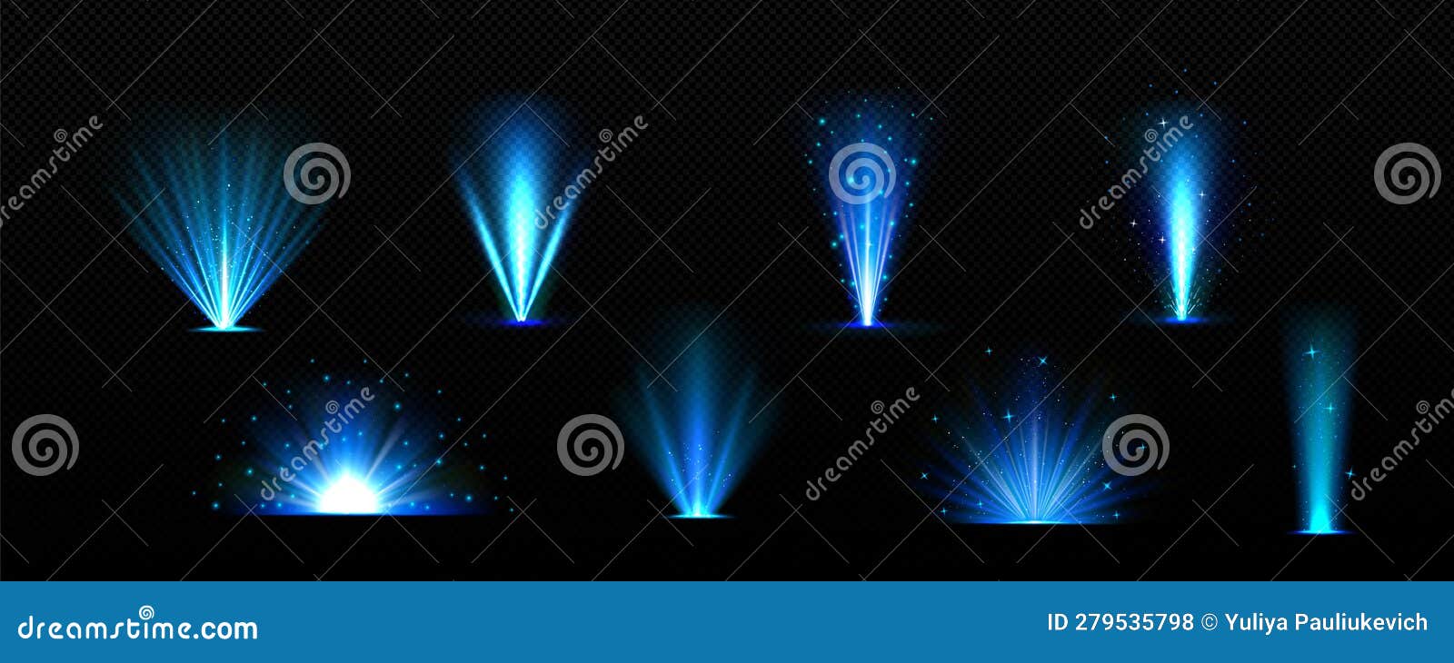 Blue Explode Glow with Light Ray and Shine Vector Stock Vector ...