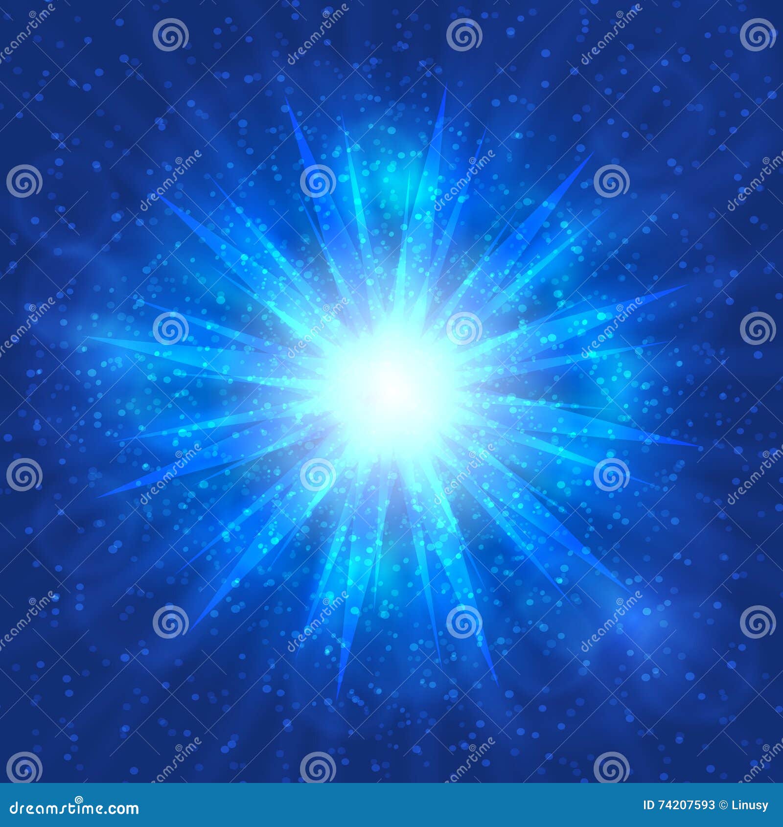Blue explosion background stock vector. Illustration of light - 74207593