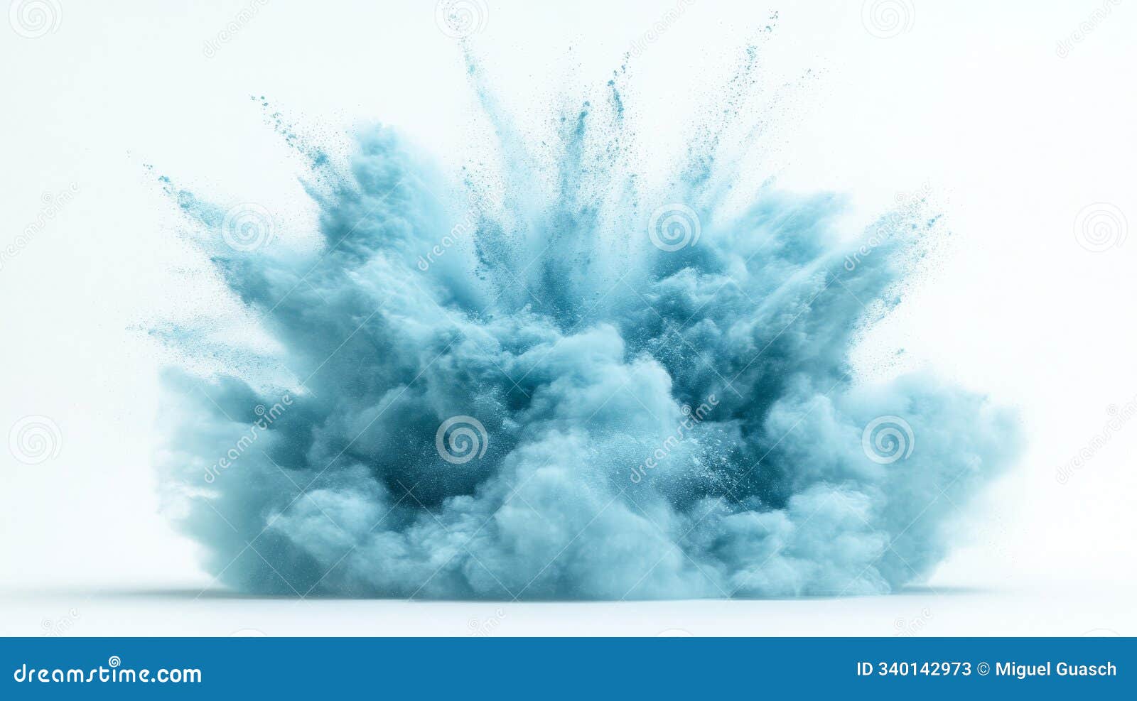 A Blue Explosion Cloud with White Background Stock Illustration ...