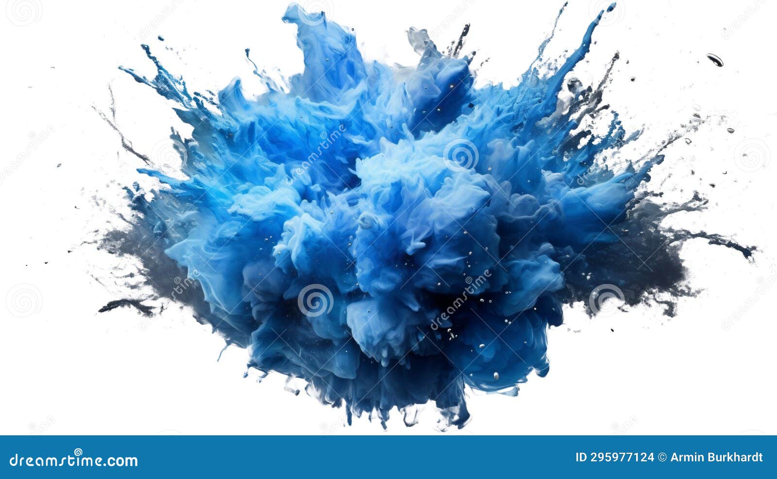 Blue Explosion of Colored Flour Stock Illustration - Illustration of ...