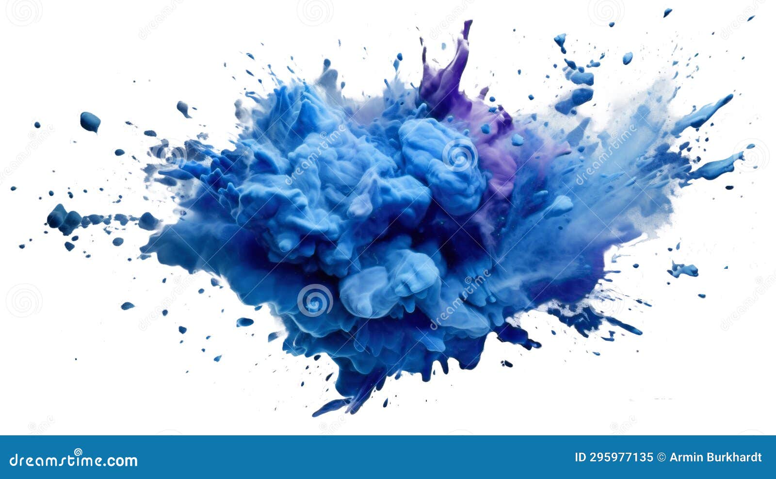 Blue Explosion of Colored Flour Stock Illustration - Illustration of ...