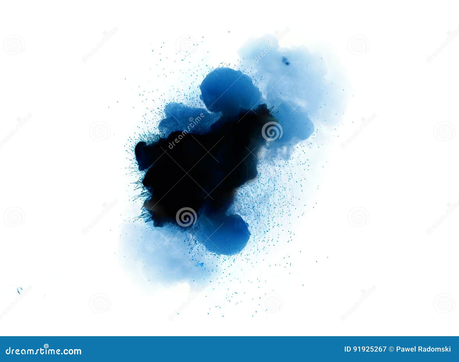 Blue Explosion Isolated on White Background Stock Image - Image of ...