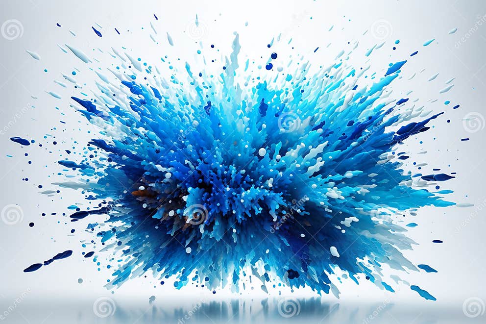 Blue Explosion Light White Background. Stock Photo - Image of bomb ...